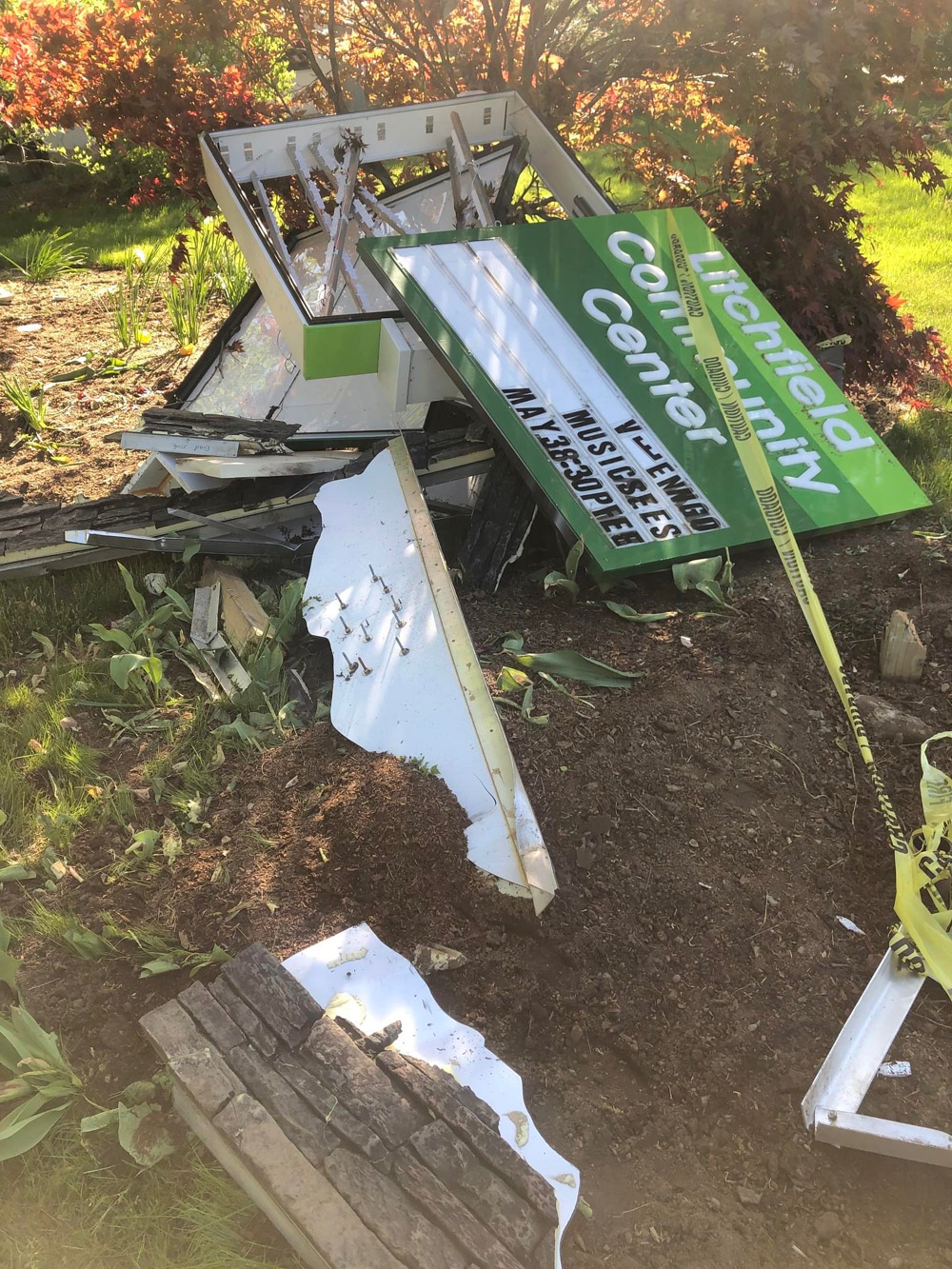 Litchfield Community Center sign destroyed | Litchfield.bz Litchfield Community Center sign destroyed | Litchfield.bz
